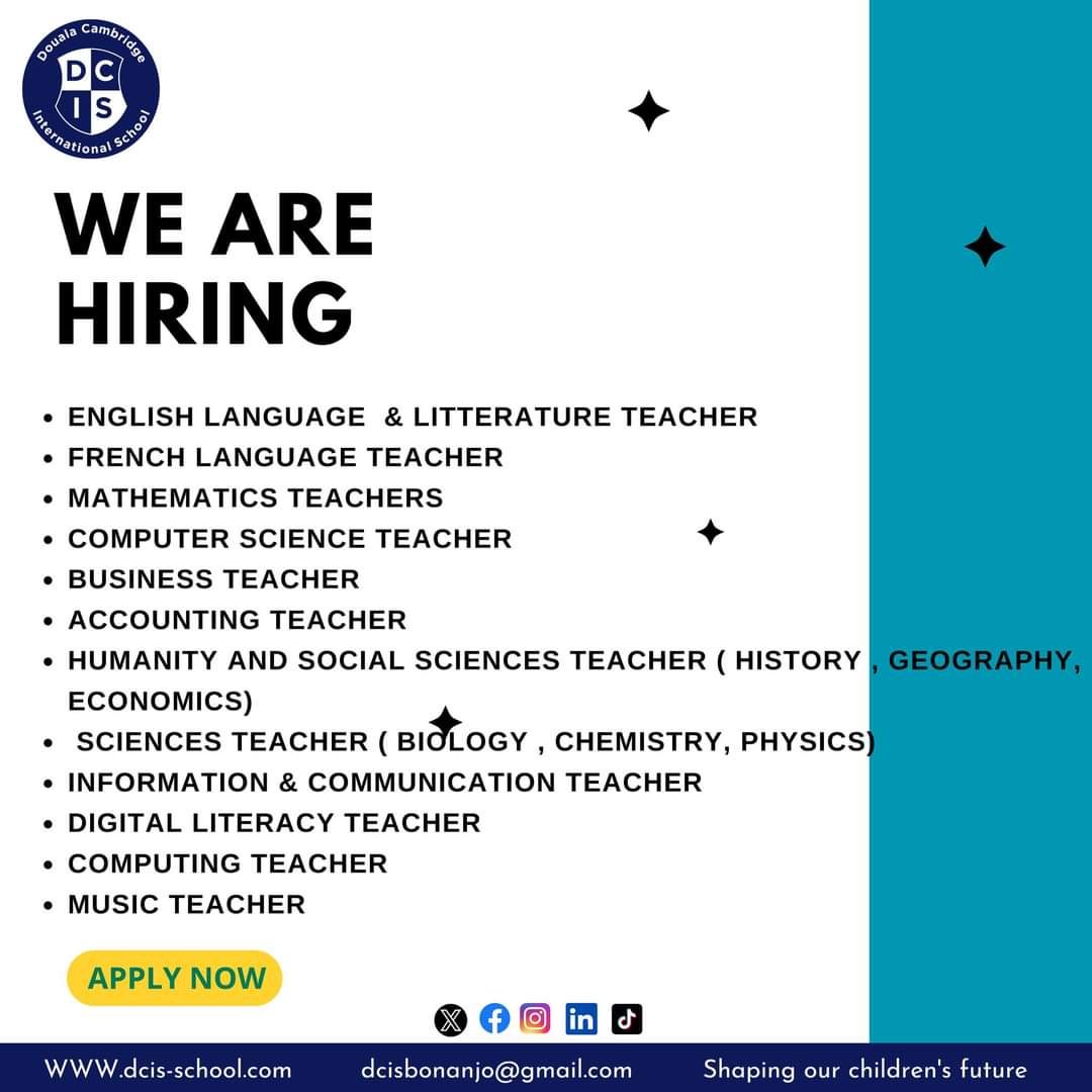 Mass recruitment of teachers and others staffs at DCIS Bonanjo – Prep ...